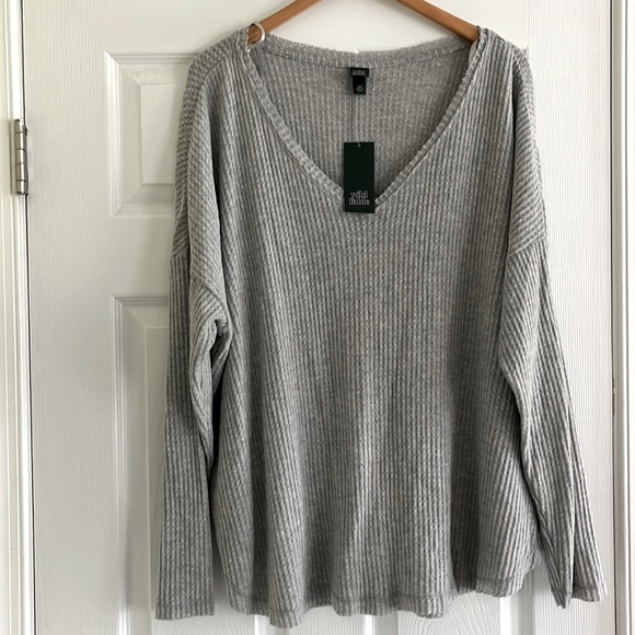 wild fable | Tops | Nwt Wild Fable Xxl Heather Grey Long Sleeve Top ...